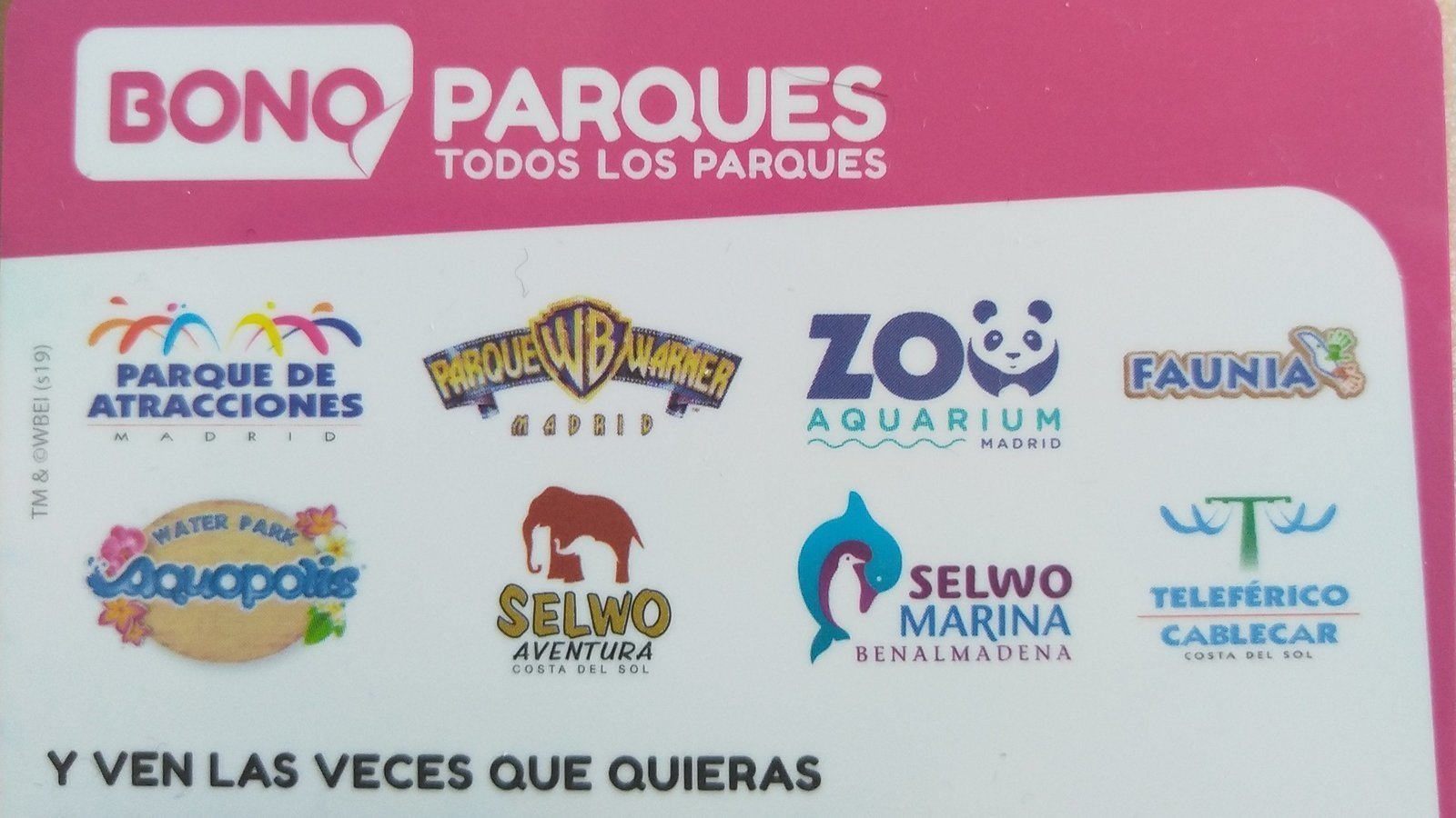 Petición · BonoParques de Todos los Parques debe incluir Parque Warner ...