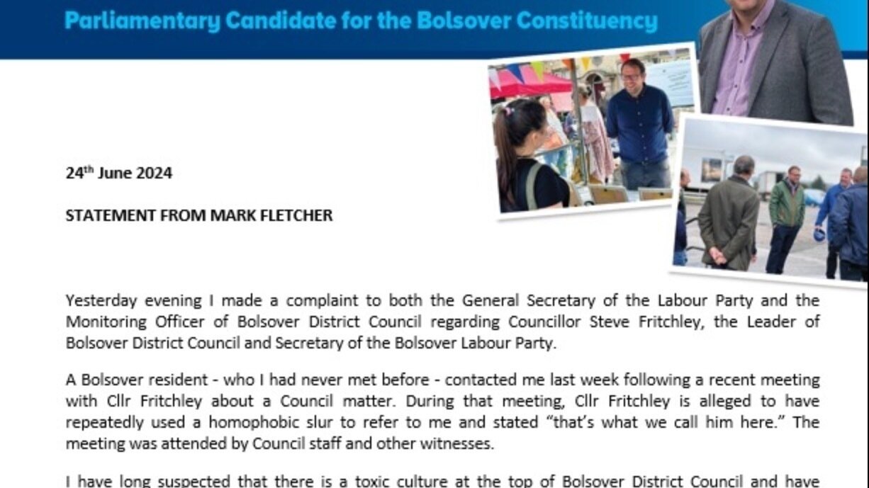 Petition · Remove Cllr Steve Fritchley as leader of Bolsover District ...