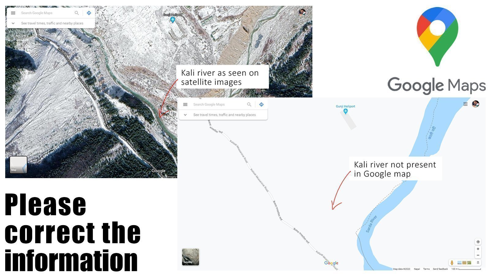 Petition · Correct the information in Google maps regarding the Kali ...