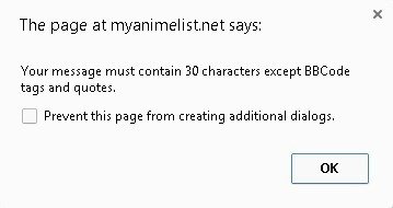 Petition · Abolish the minimum character requirement on myanimelist.net ...