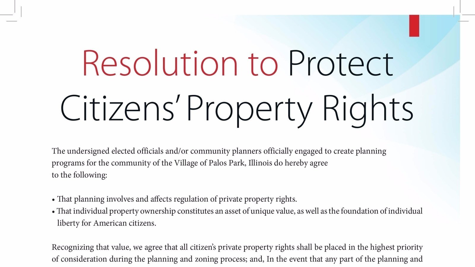 Petition · SIGN Resolution to Protect Citizens’ Property Rights |Palos ...