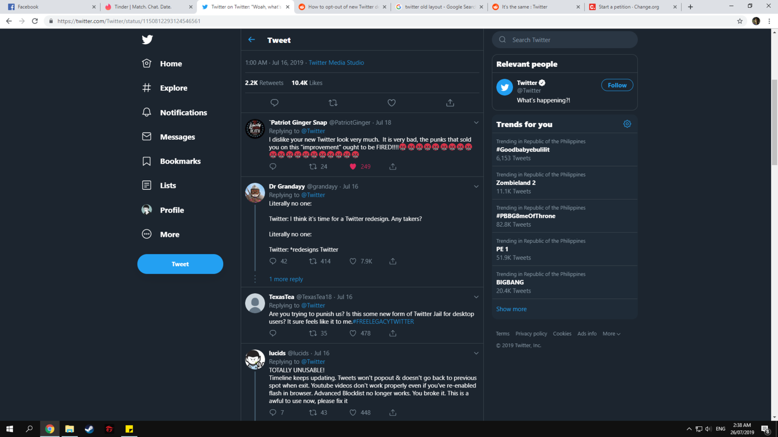 Petition · Bring back old twitter design for desktop - Philippines ...