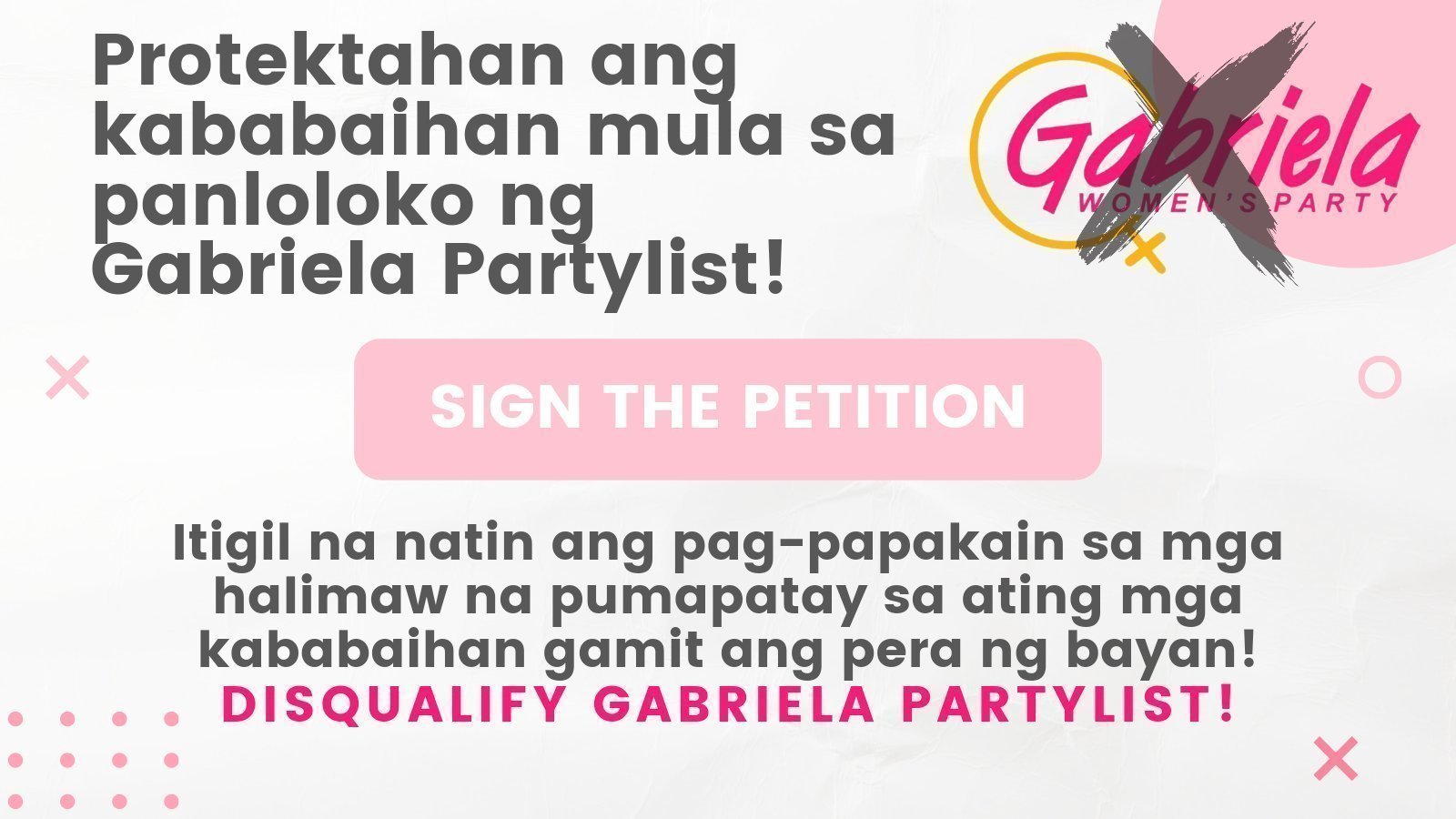 Petition · COMELEC, Disqualify the GABRIELA Party List from Elections ...