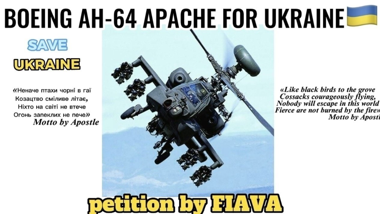 Petition · GIVE BOEING AH-64 APACHE TO UKRAINIAN MILITARY FORCES ...