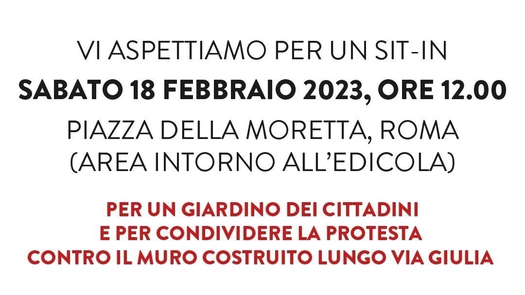Petition update · Per la bellezza di via Giulia, levate quel muro ...