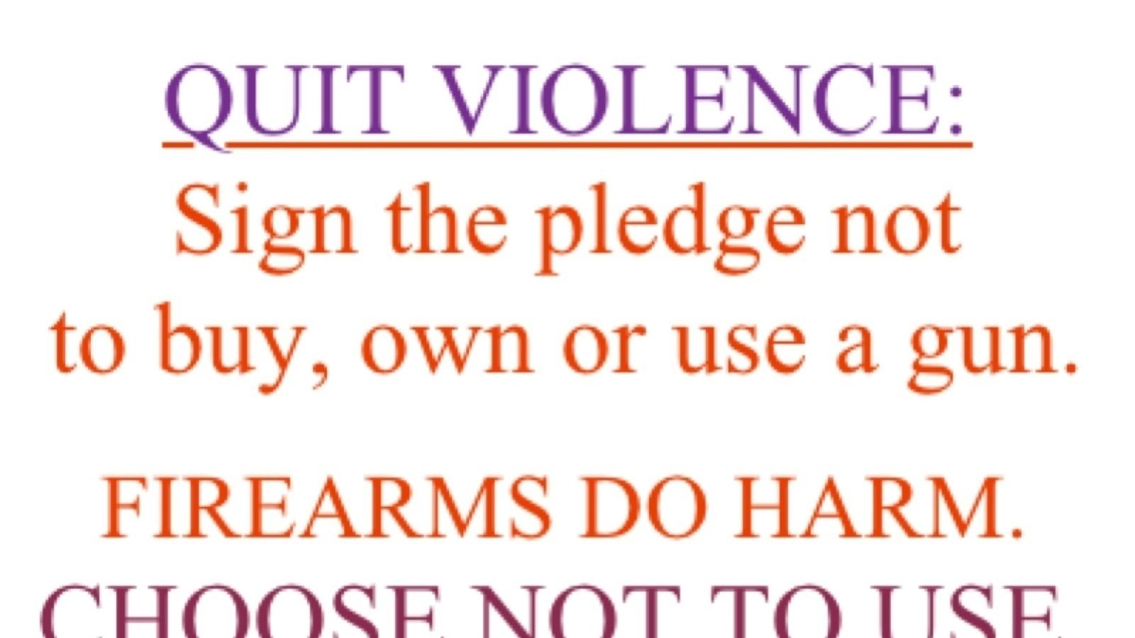 Petition · Guns No More: Sign the Non-Violence Pledge - United States ...