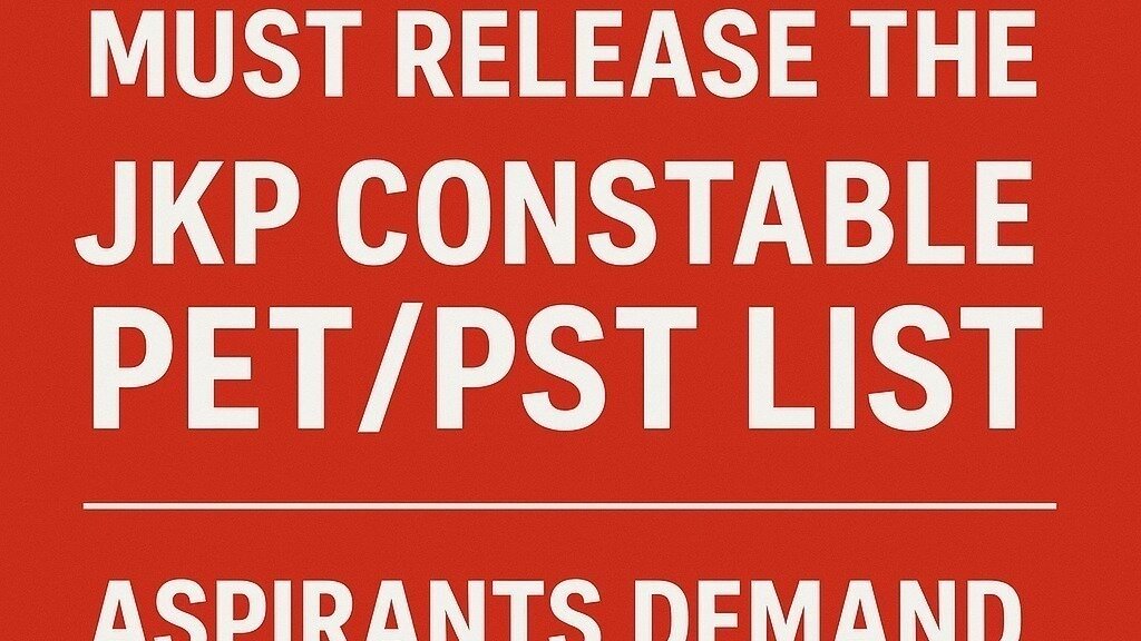 Petition · JKSSB Must Release the JKP Constable PET/PST List ...
