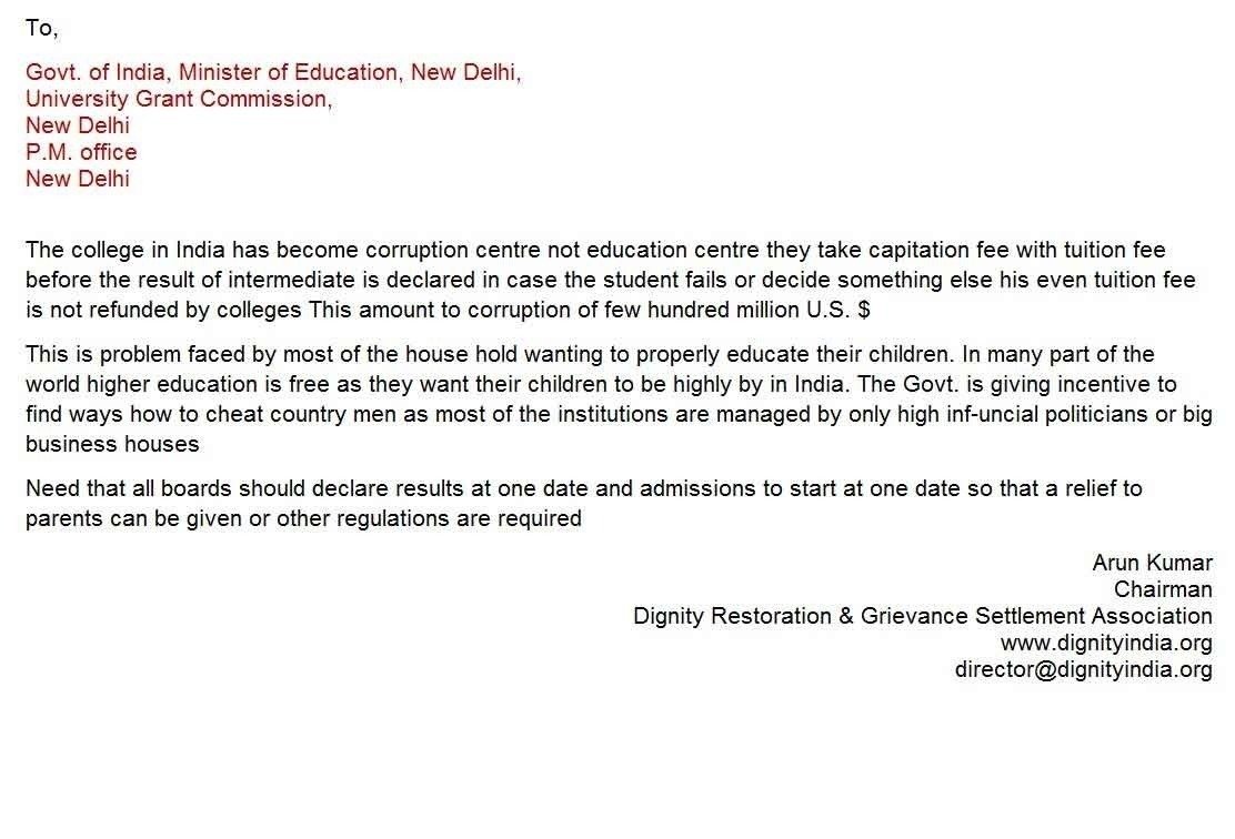 Petition · Dignity Restoration And Grievance Settlement Association ...