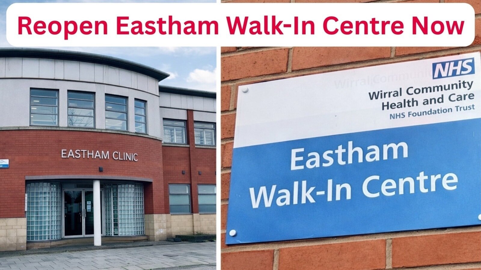Petition · Reopen NHS Eastham Walk-In Centre Now - Birkenhead, United ...
