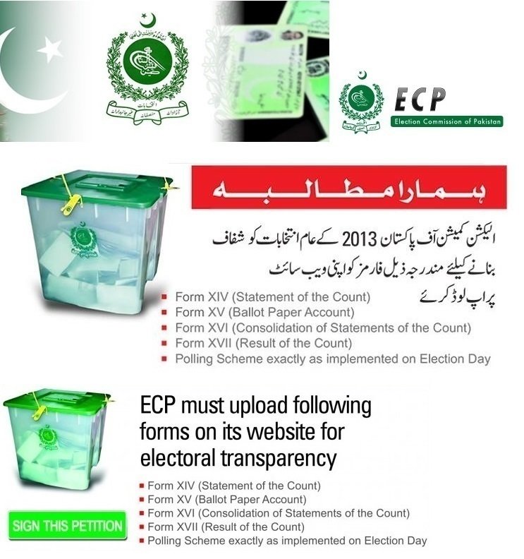 Petition · ECP publicly release Form 14, 15, 16 & 17 - Pakistan ...