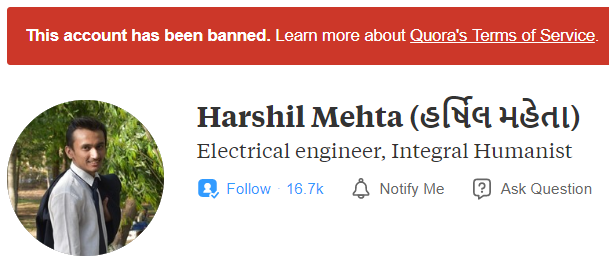 Petition · Bring back Harshil Mehta on Quora: Unban him! - India ...