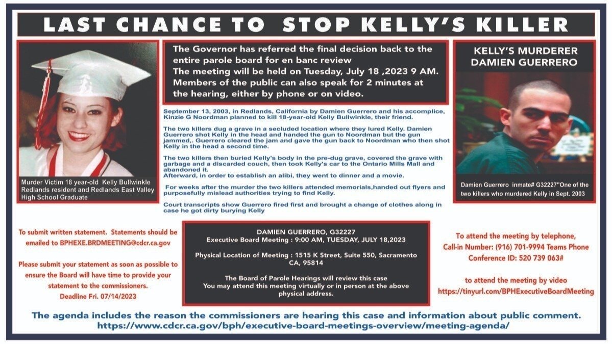 Petition update · LAST CHANCE TO STOP KELLY'S KILLER · Change.org ...