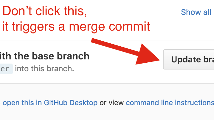 Petition · Allow pull requests to be rebased from the Github UI. (*Update Branch*) Button ...