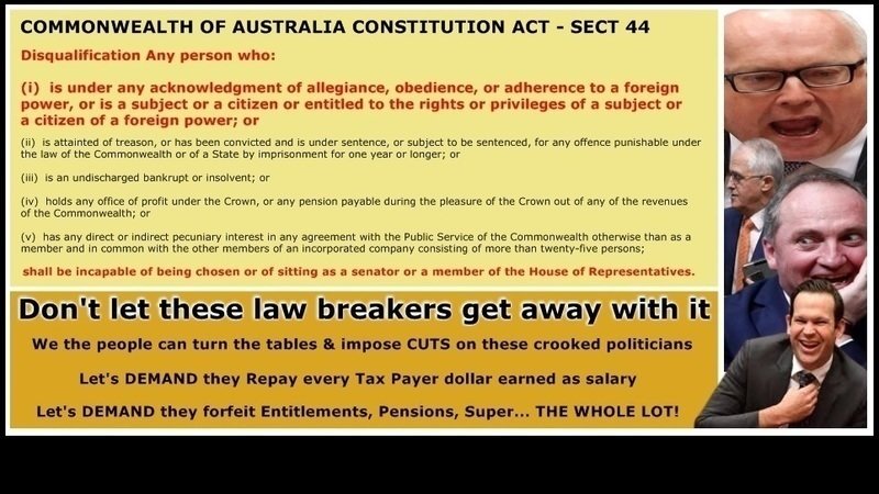Petition · Malcolm Turnbull: Section 44 Constitution - "ALL" past ...