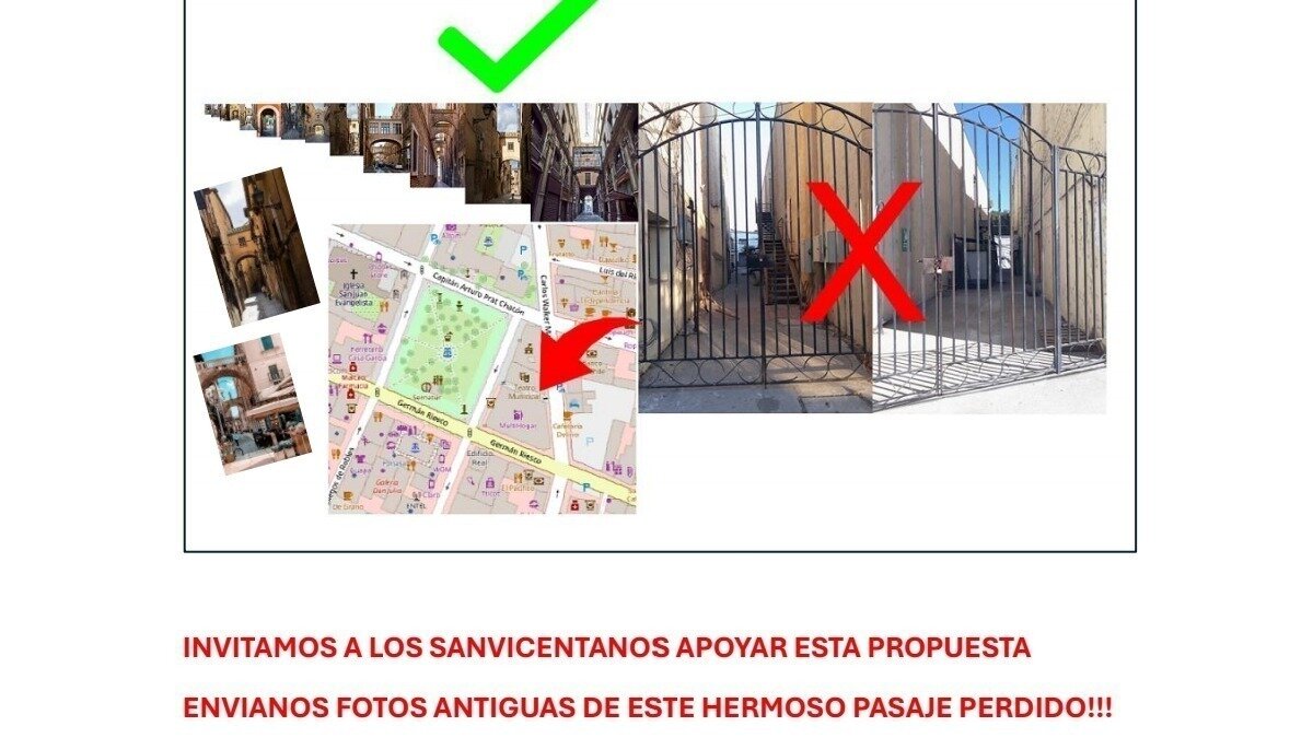 Petición · Exigir la reapertura del pasaje peatonal en San Vicente ...