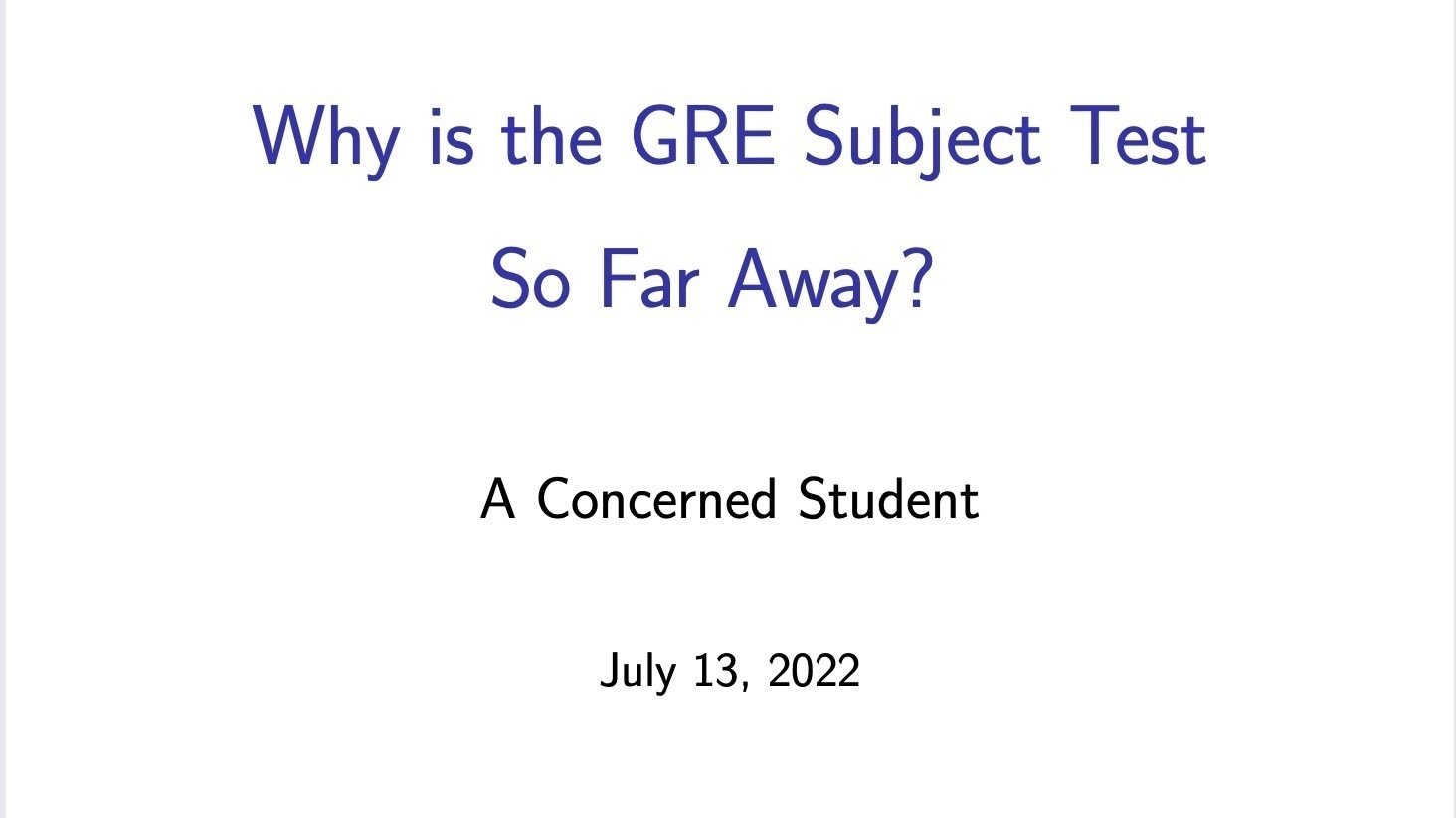 Petition · Make GRE Subject Test Sites Accessible - United States ...