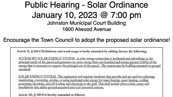 Petition update · January 10th @ 7pm - Public Hearing on Solar ...