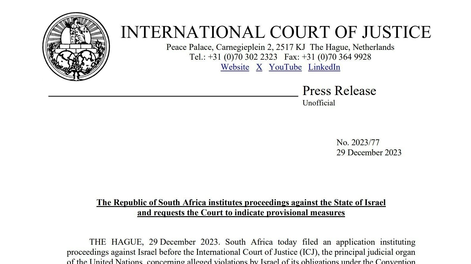 Petisi · Indonesia Mendukung Kasus Afrika Selatan melawan Israel di ICJ ...
