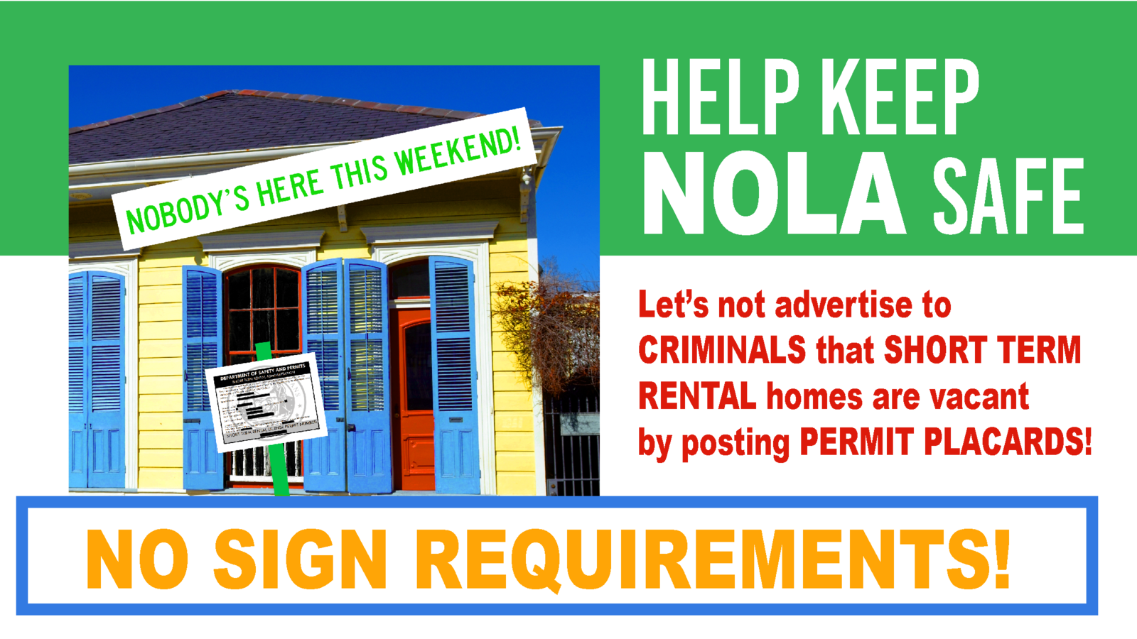 Petition · BAN "Short Term Rental" PLACARDS for our SAFETY! - New ...