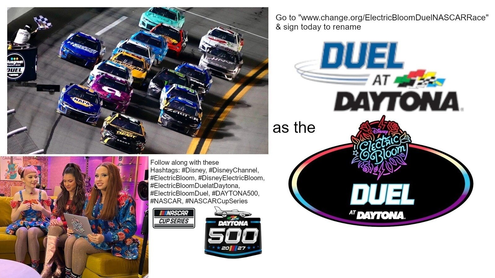 Petition · Rename the Duel at Daytona as the Disney's Electric Bloom ...