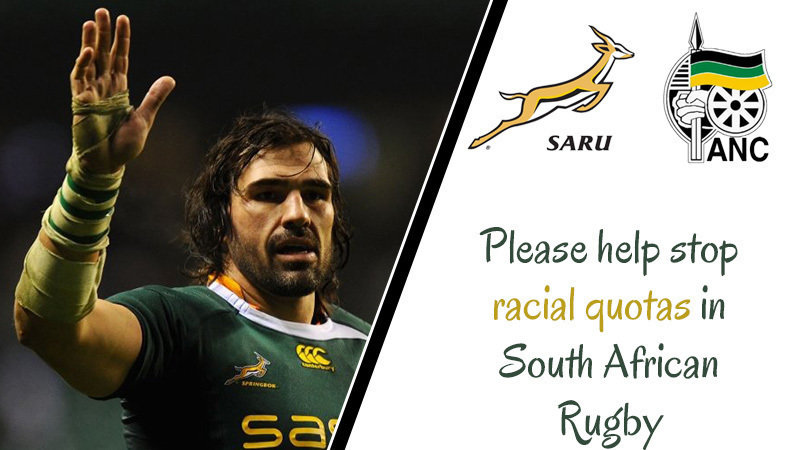 Petition · Stop racial quotas in South African Rugby - South Africa ...