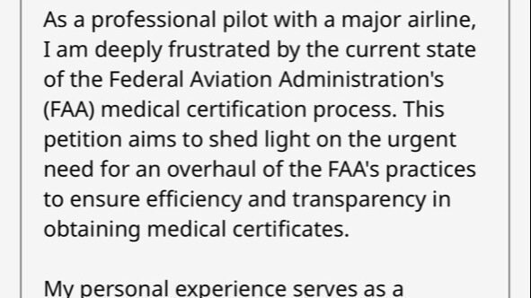 Petition · Overhaul the FAA for Efficient and Transparent Medical ...