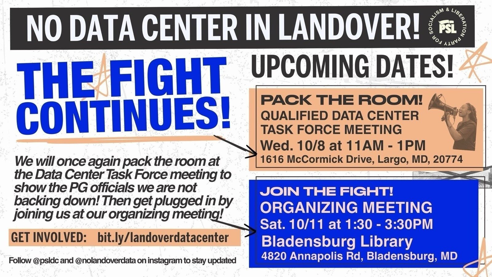 Petition update · NEXT STEPS! 10/8 Data Center Task Force Meeting + 10/ ...