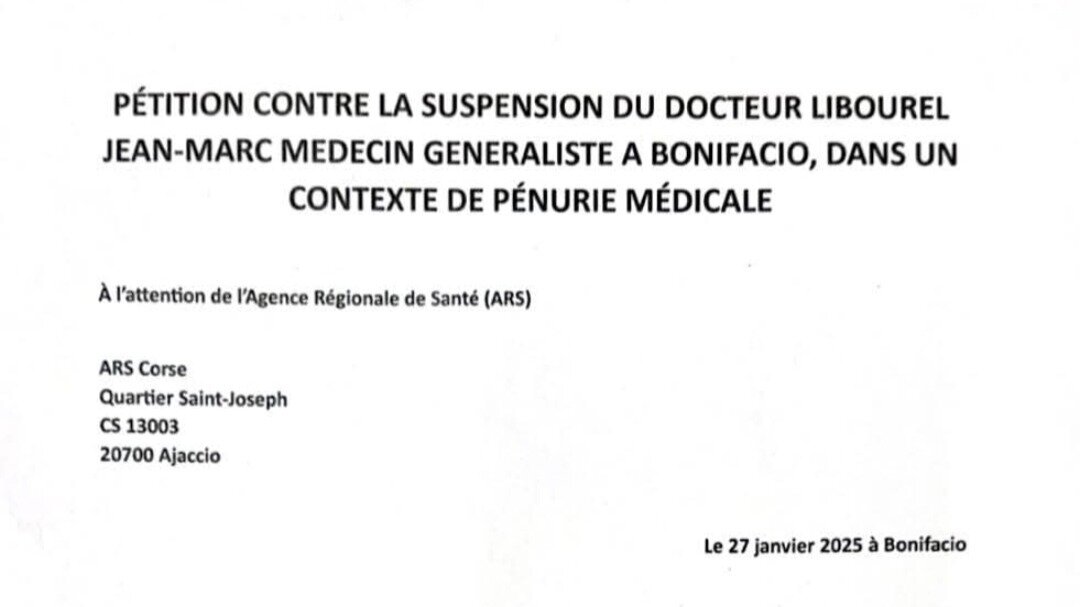 Pétition · Pour l'annulation de suspension du Dr Libourel à Bonifacio ...