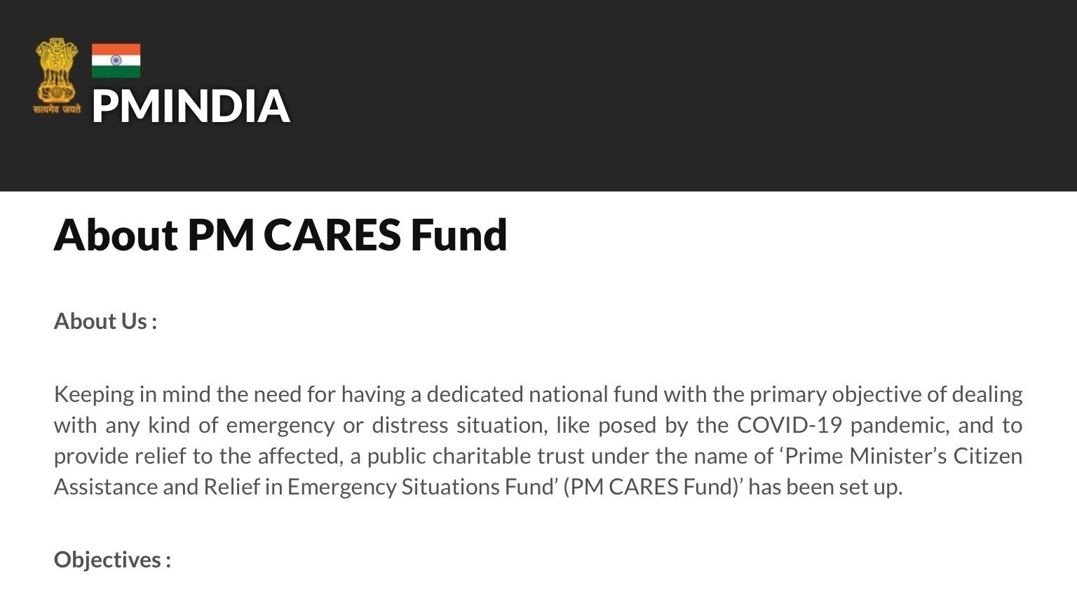 Petition · PM CARE Fund real-time update related total collection ...