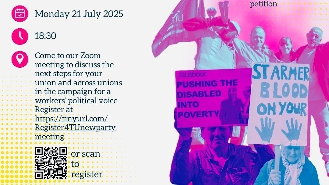 Petition update · Join hundreds of trade unionists to discuss how a new ...