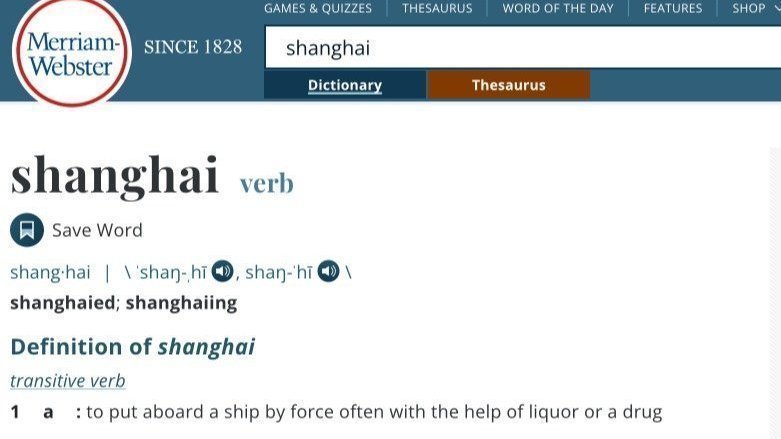 Petition · please remove shanghai as a verb from Merriam Webster ...