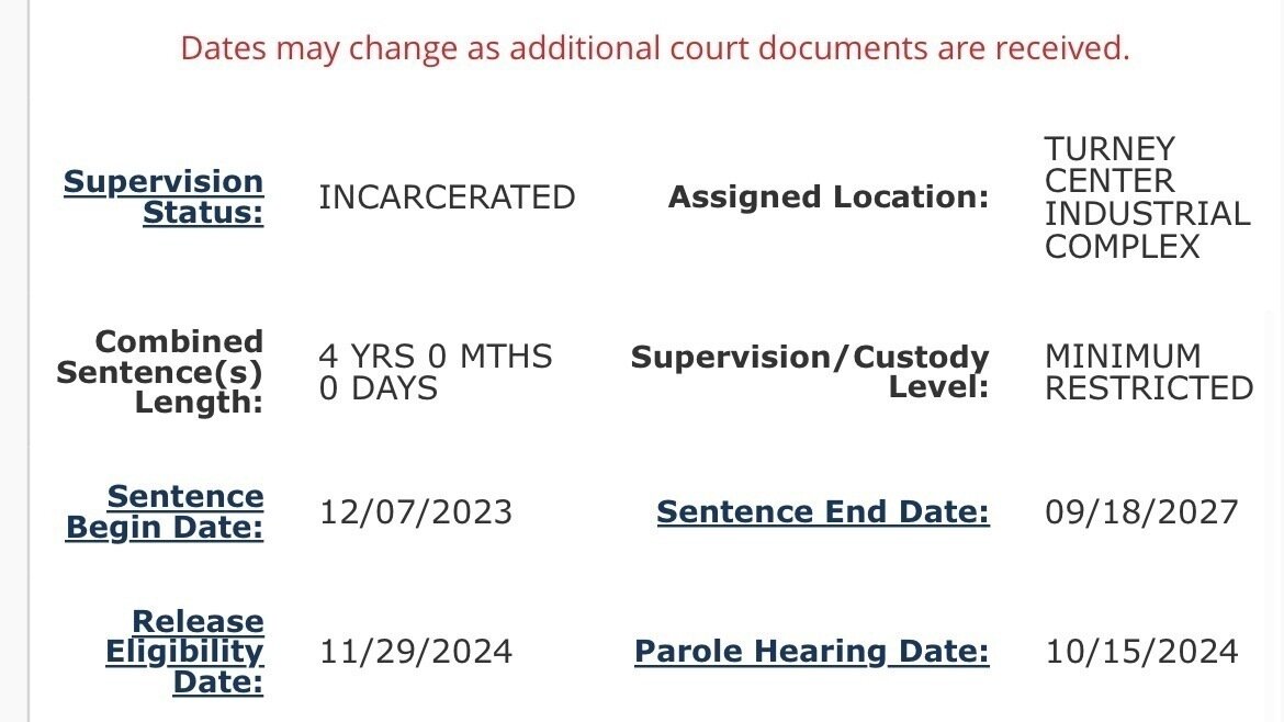 Petition update · Parole Hearing Date Set: 10/15/2024 · Change.org ...