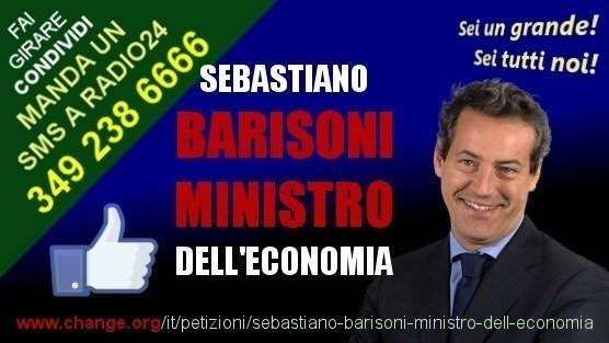 Petizione · SEBASTIANO BARISONI MINISTRO dell'economia - Italia ...