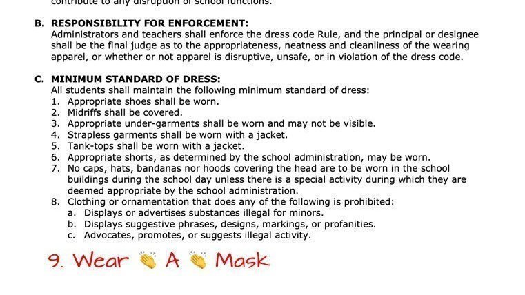 Petition · Make masks part of the Cobb County School Dress Code ...