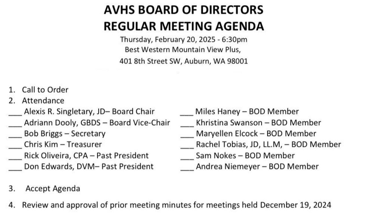 Petition update · Update: Upcoming AVHS Board Meeting - February 20 ...