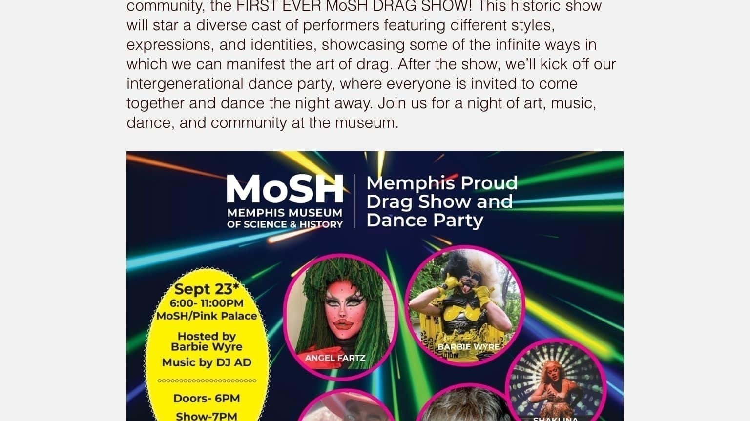 Petition · Cancel MOSH “Family Friendly” Drag Show - Memphis, United ...