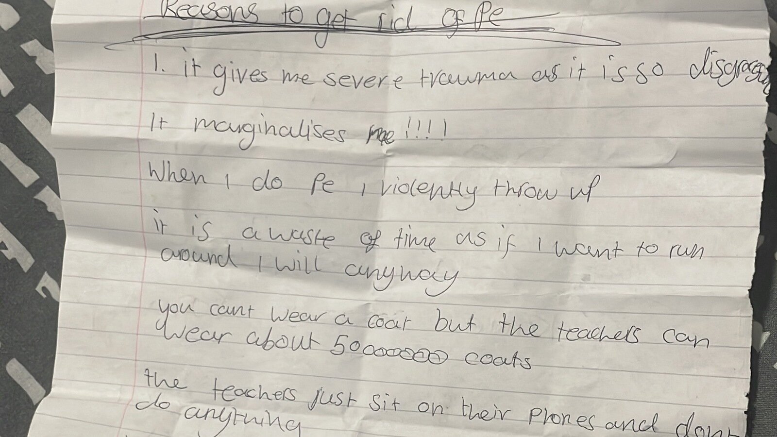 Petition · ban pe for students or make it a choice to do pe - United ...