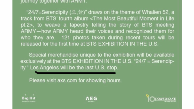 BTS EXHIBITION: '24/7 = Serendipity (오,늘)' | BTS Wiki | Fandom