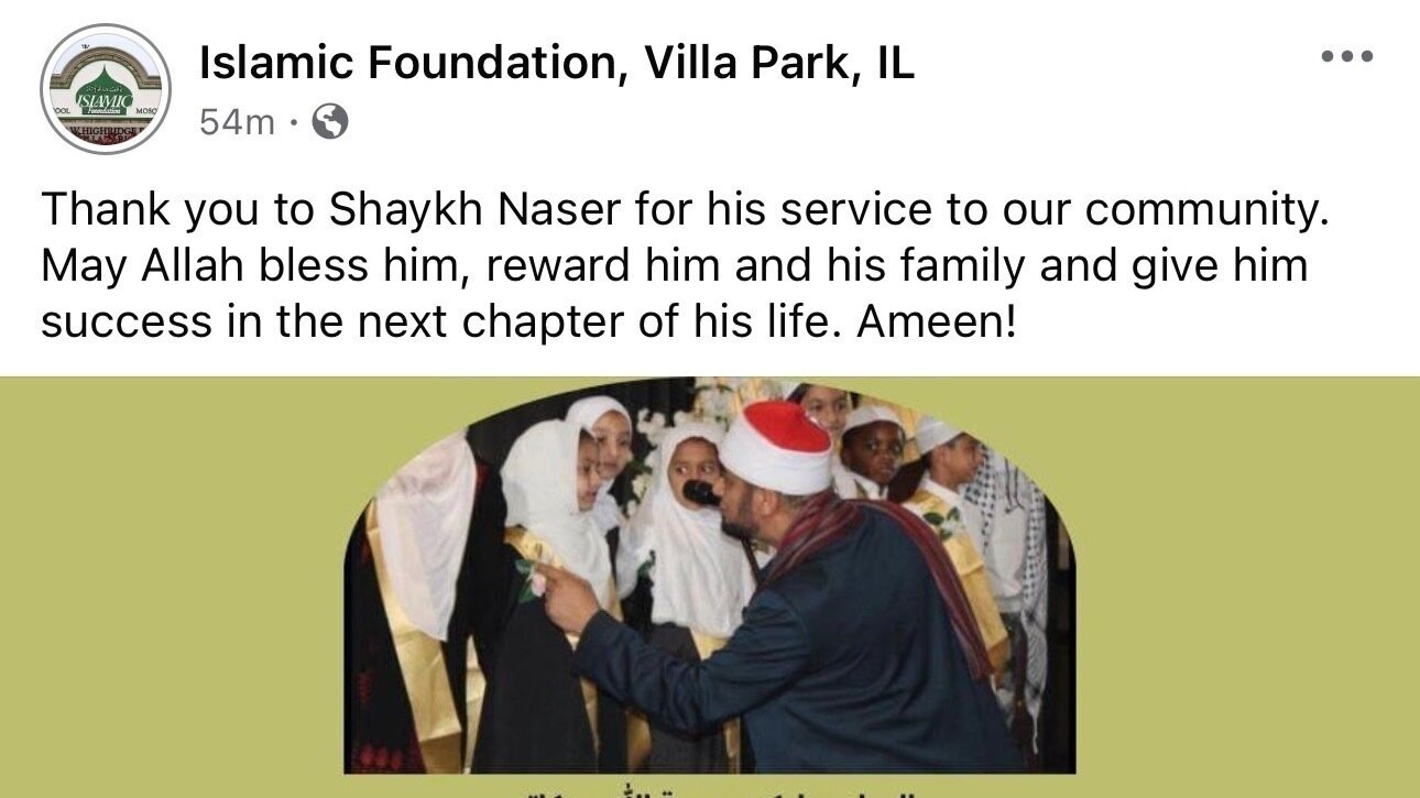 Petition · Reinstate Sheikh Nasser Hussein - Villa Park, United States ...