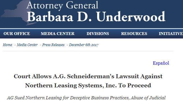 Petition · Support AG of NY in the case against Northern Leasing ...