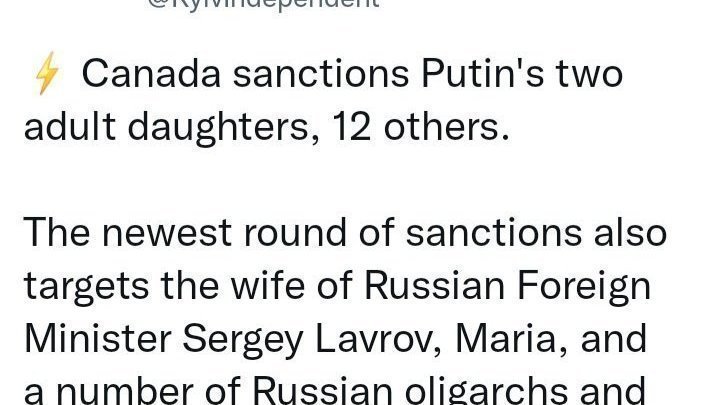 Petition update · Canada sanctions Putin's daughters, sending Ukraine ...