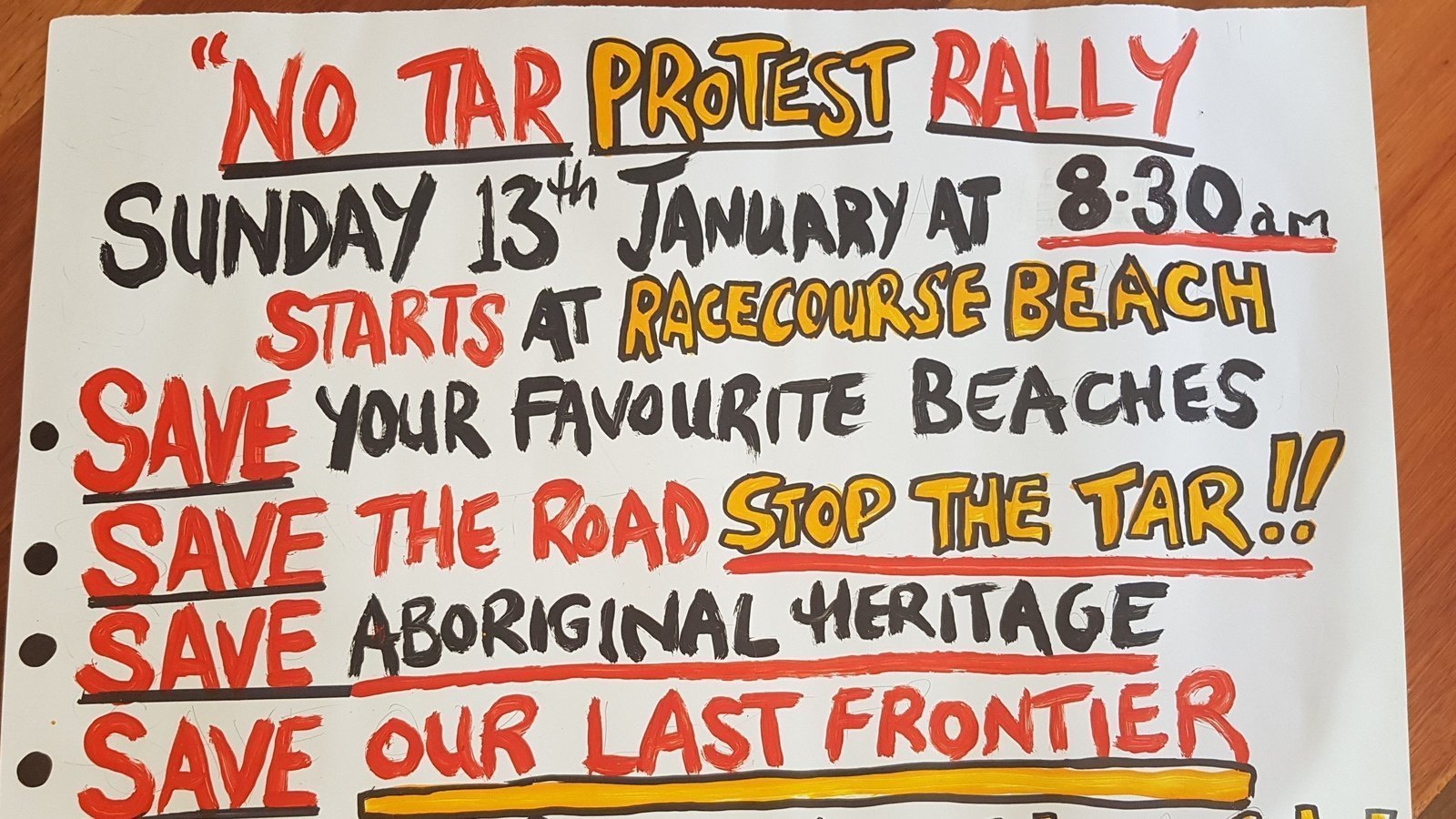 Petition · No Tar for Plomer Road - Australia · Change.org