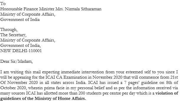 Petition · ICAI - Nov'20 Exams - ICAI ignores Student's and their ...