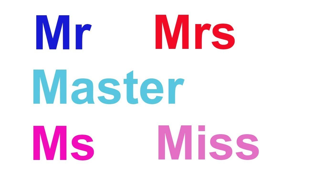 Petition Mr Mrs Miss Ms Men Change From Master To Mr Women Must Petition Mr Mrs Miss Ms Men Change From Master To Mr Women Must