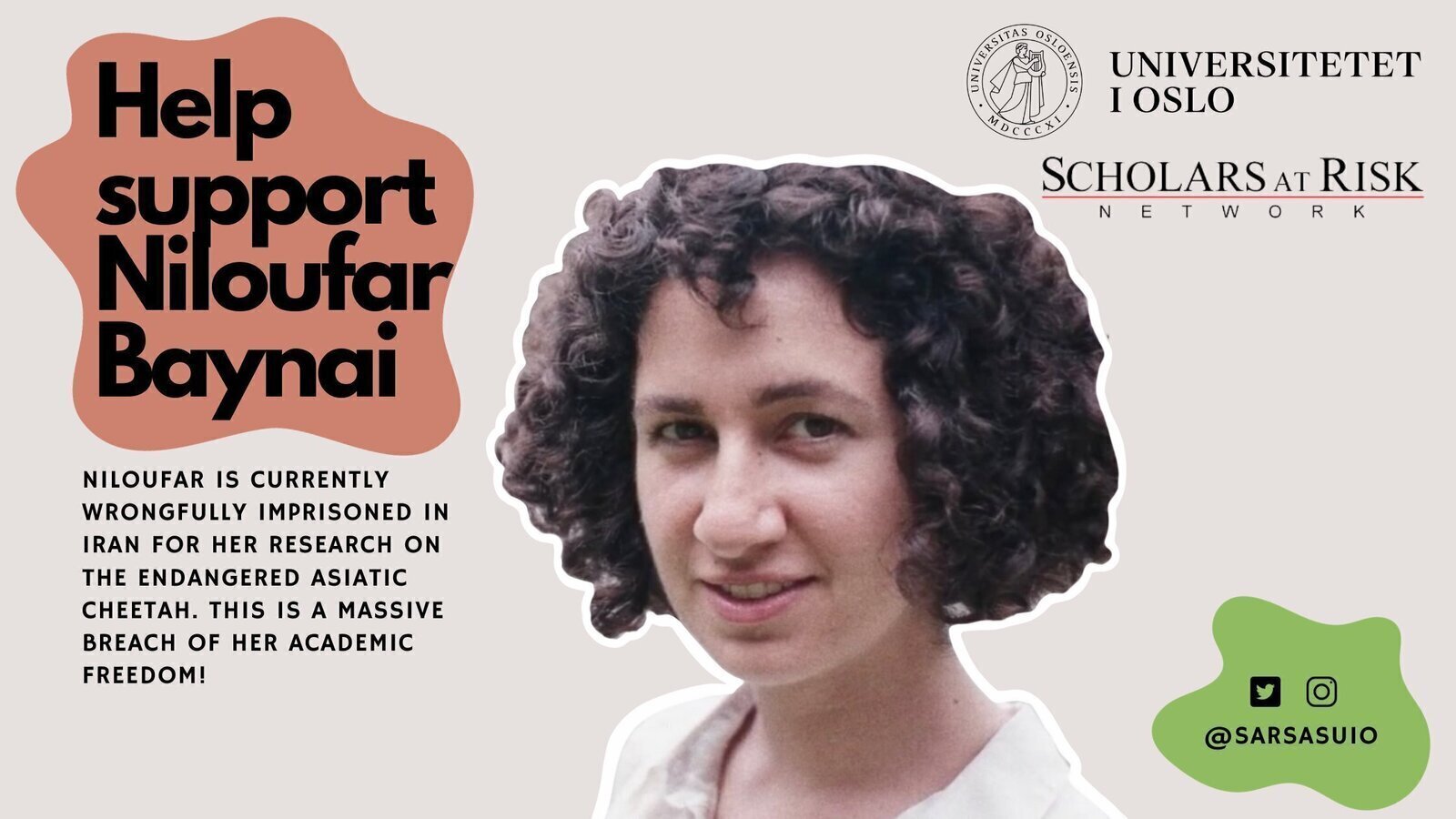 Petition · Free Niloufar Bayani –the Iranian conservationist jailed for her research - Norway ...