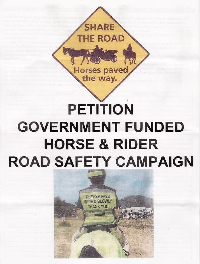 Petition · Funding a horse & rider road safety campaign - Australia ...