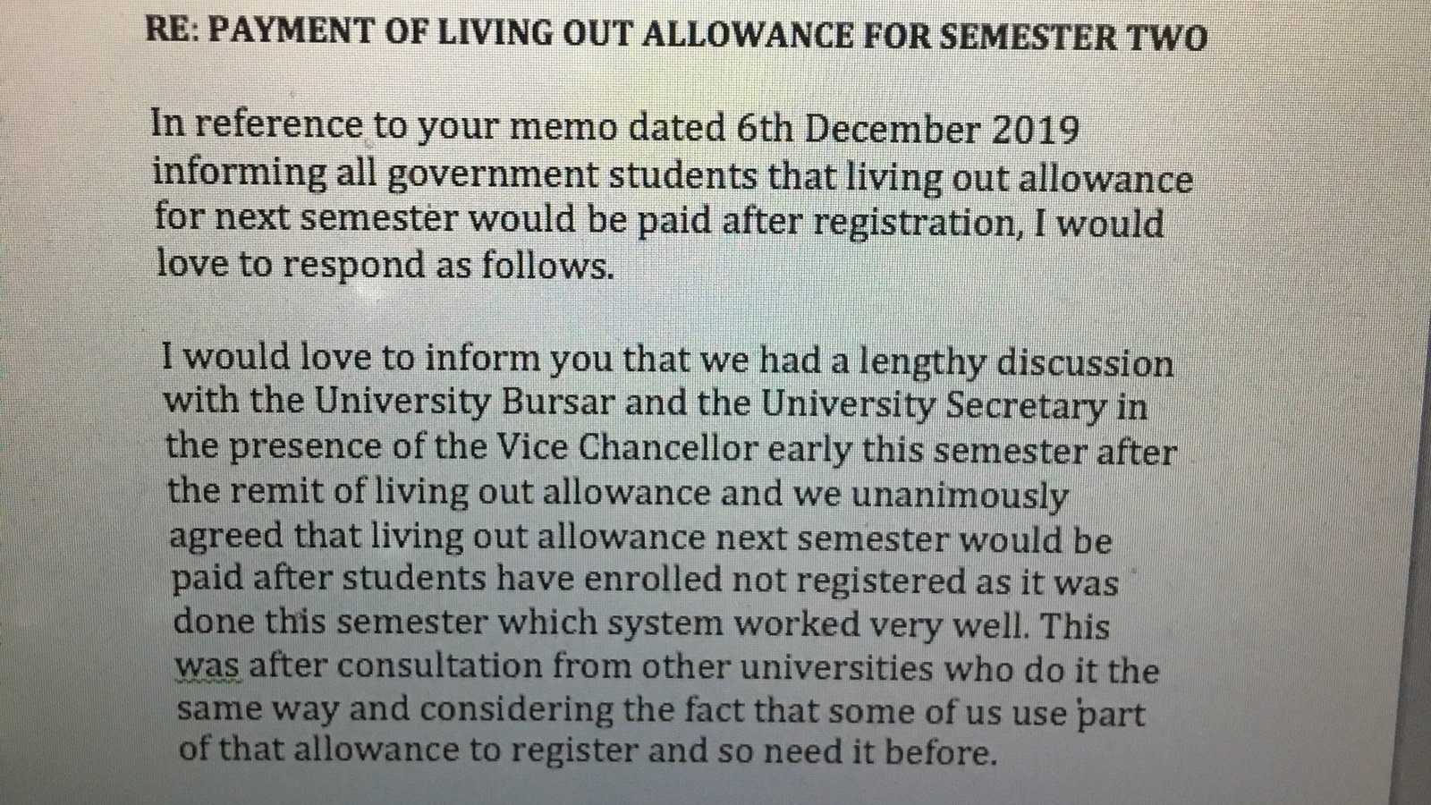 Petition · Allow students to be paid their living out allowance after ...