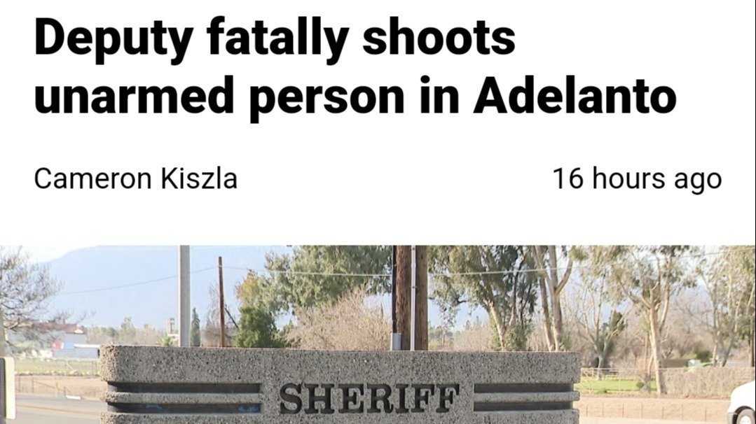 Petition update · Deputy fatally shoots unarmed person in Adelanto ...