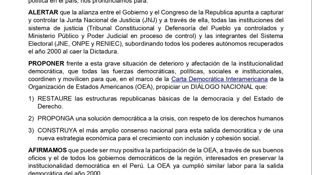 Petición · Defendamos la Democracia Peruana: Activemos la Carta ...
