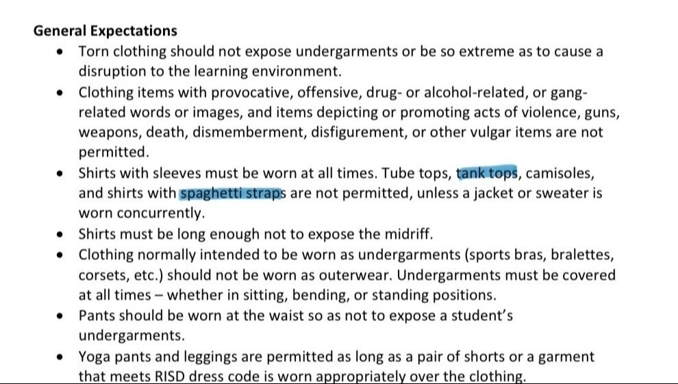 Petition · Eliminate the Ban on Dress Code Compliant Tank Tops in RISD ...